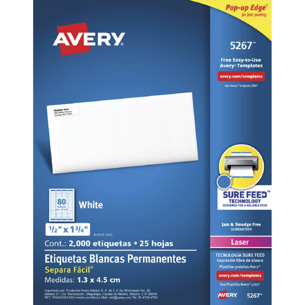 Plantilla De Etiqueta Avery 5260